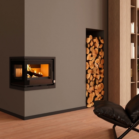 Insert à bois de chauffage pour coin de 70 cm avec ventilateurs IT-172 ...