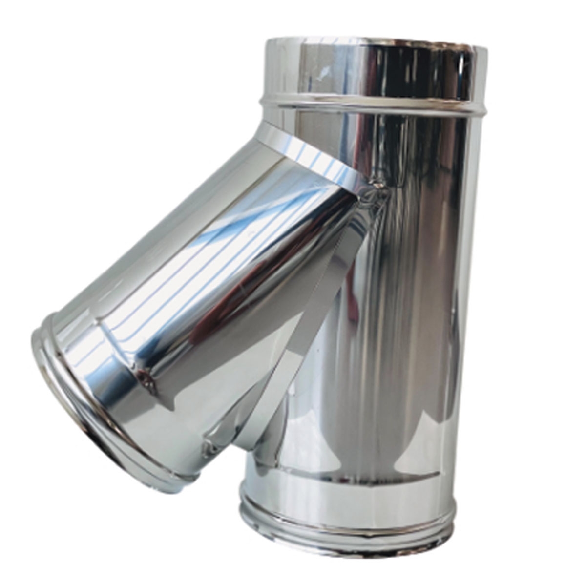 Buy 45º double wall stainless steel T-terminal