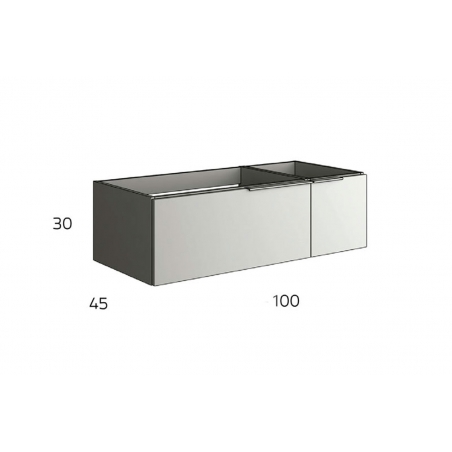 Mueble de baño suspendido Ayr de 100 cm de ancho color Calacatta - Comprar online al mejor precio.