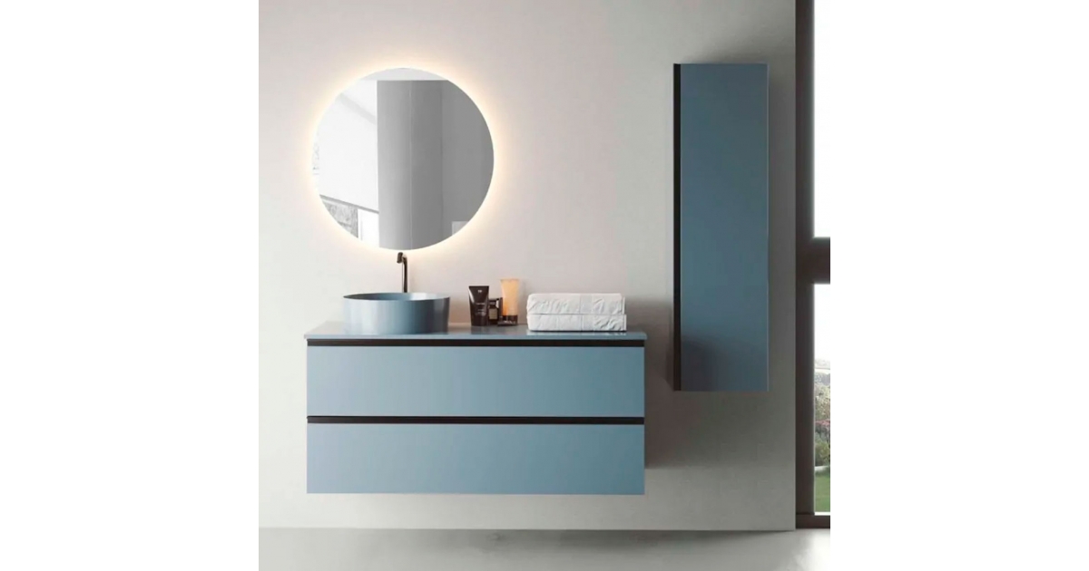 Mueble de baño suspendido de 60 cm con lavabo sobre encimera color Avio ...