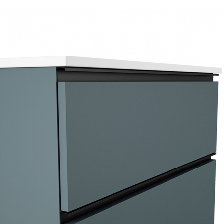 Mueble de baño de suelo de 100 cm con 2 cajones con lavabo integrado ...