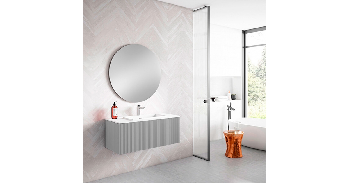 Mueble de baño suspendido Griggio con 1 cajón Modelo Bari