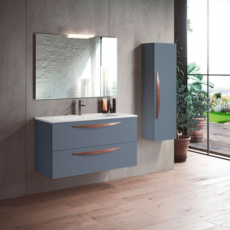 Mueble de baño suspendido 2 cajones con lavabo color Avio Modelo Arco