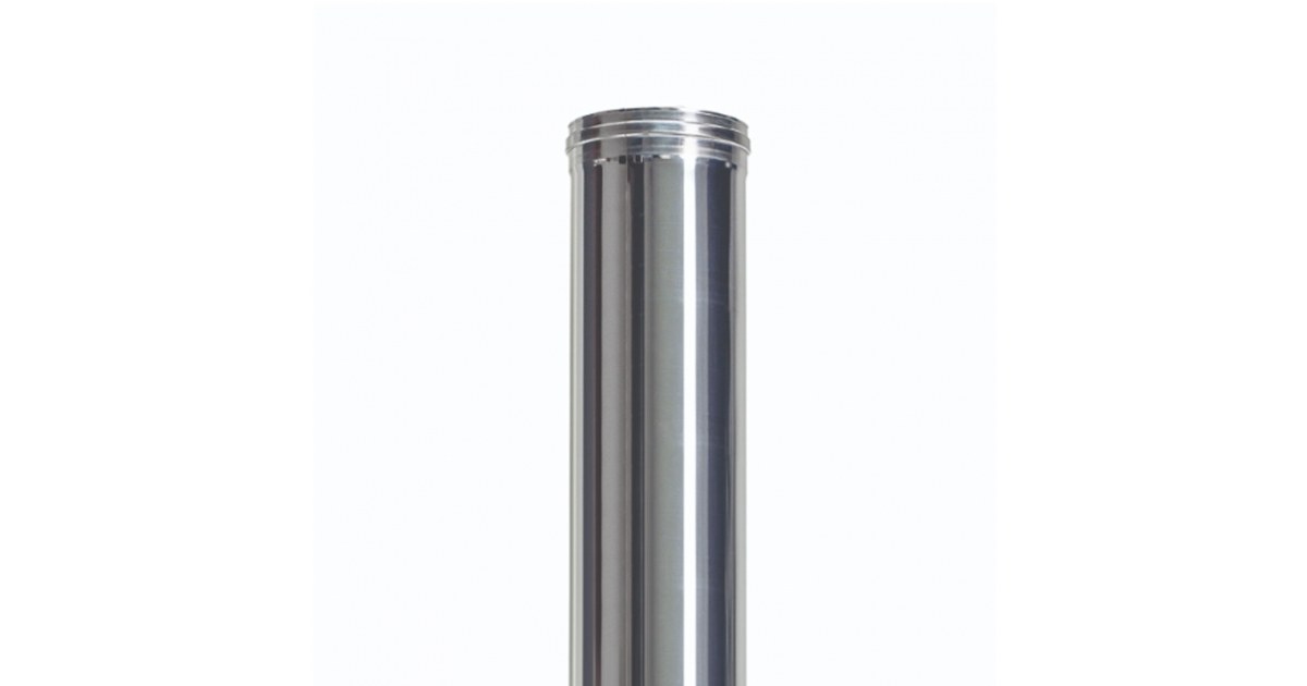 Tubo recto de 100cm inoxidable para salida de humos