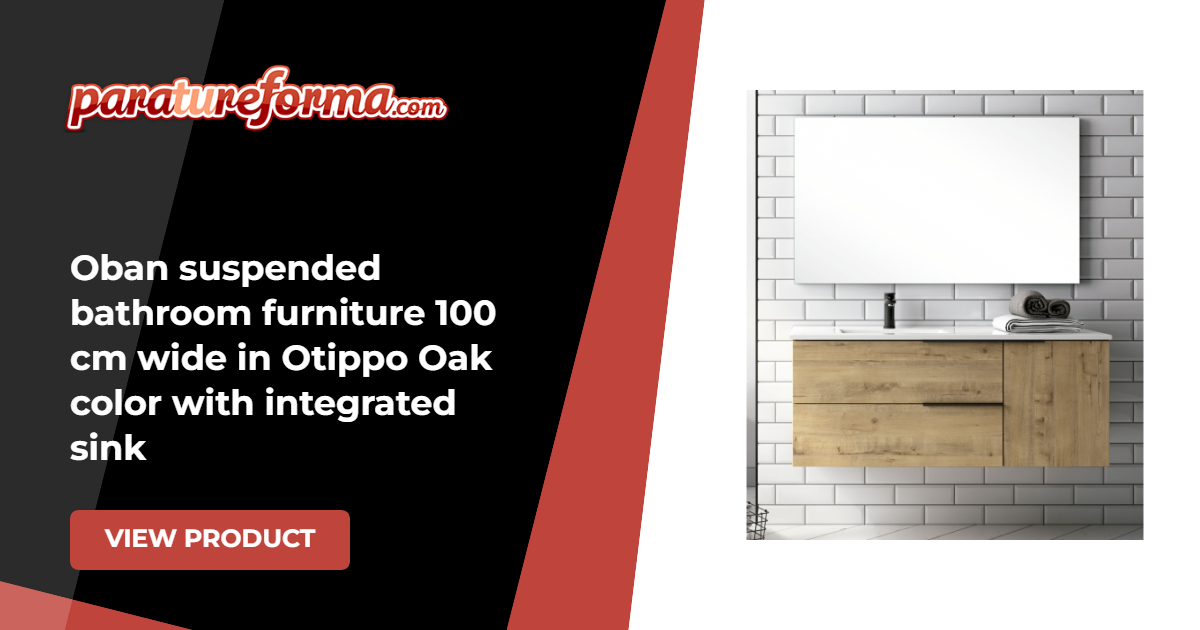 Oban suspended bathroom furniture in Otippo Oak color of 100 cm - Buy ...