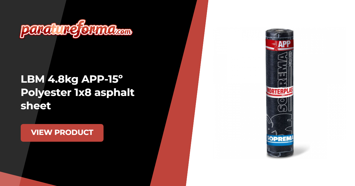 Buy Asphalt sheet LBM 4.8kg APP-15º Polyester 1x8