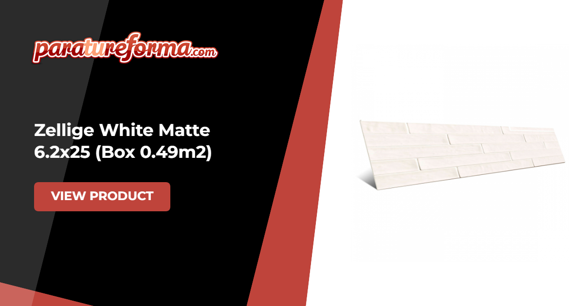 Zellige White Matte 6.2x25 (Box 0.49m2)