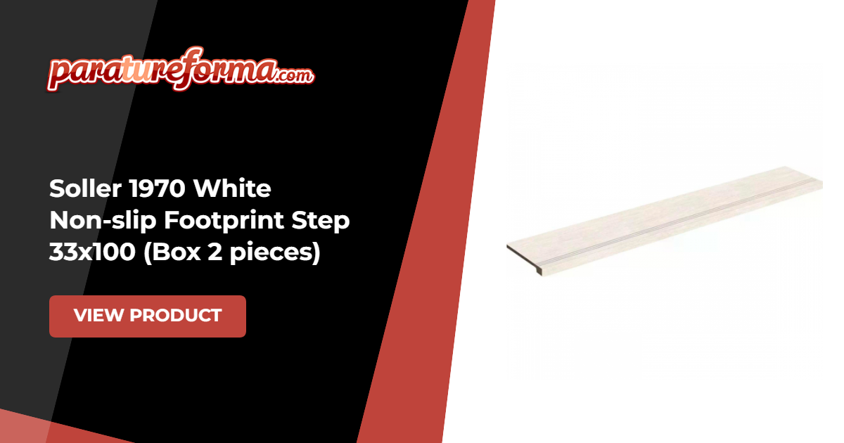Soller 1970 White Non-slip Footprint Step 33x100 (Box 2 pieces)