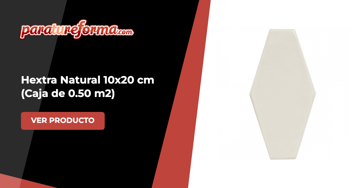 Hextra Natural 10x20 cm (Caja de 0.50 m2)