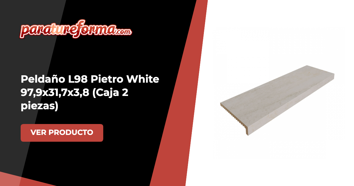 Peldaño L98 Pietro White 97,9x31,7x3,8 (Caja 2 piezas)