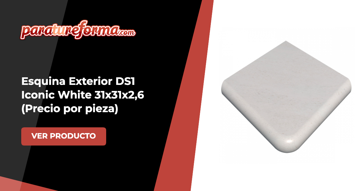 Esquina Exterior DS1 Iconic White 31x31x2,6 (Caja 3 pieza)