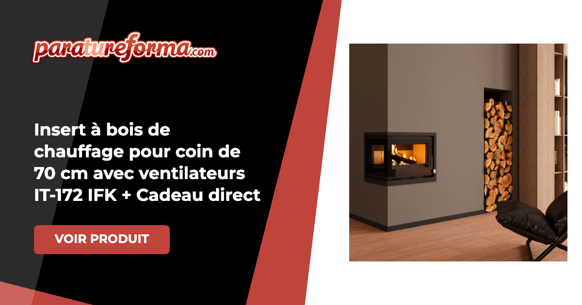 Insert à bois de chauffage pour coin de 70 cm avec ventilateurs IT-172 ...