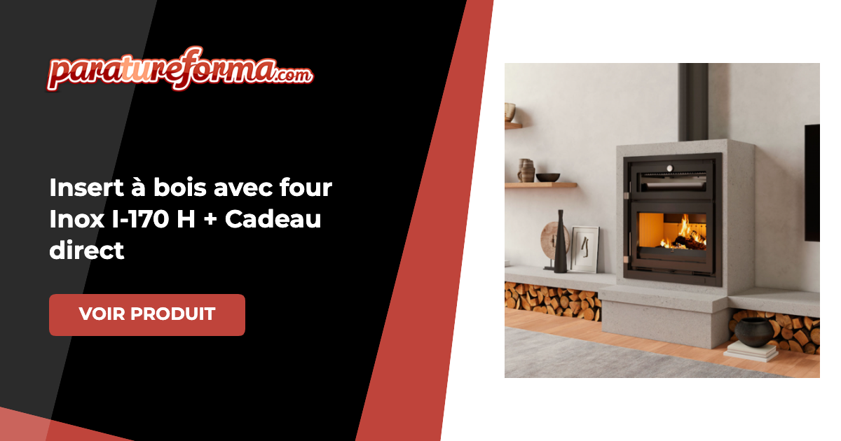 Insert à bois avec four Inox I-170 H + Cadeau direct