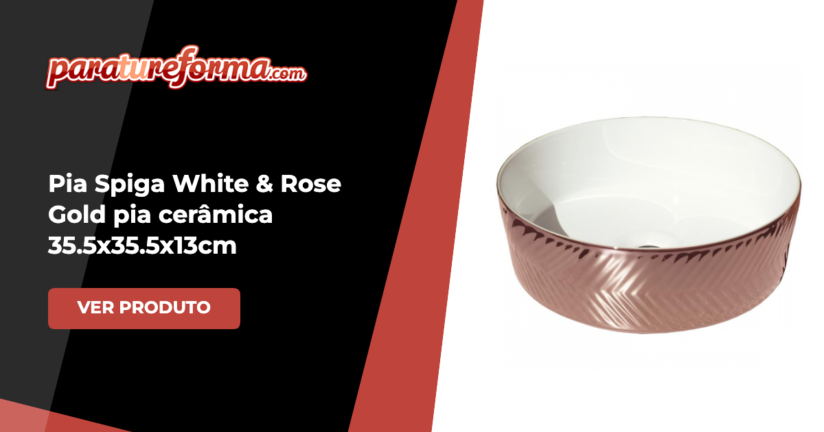 Pia Spiga White & Rose Gold pia cerâmica